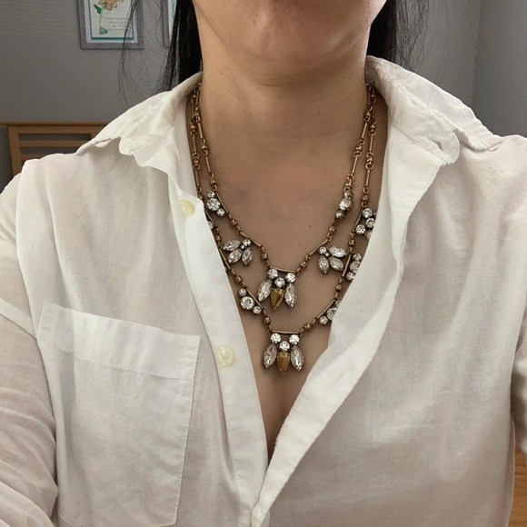 J. Crew | Jewelry | Jcrew Double Jewel Necklace | Poshmark